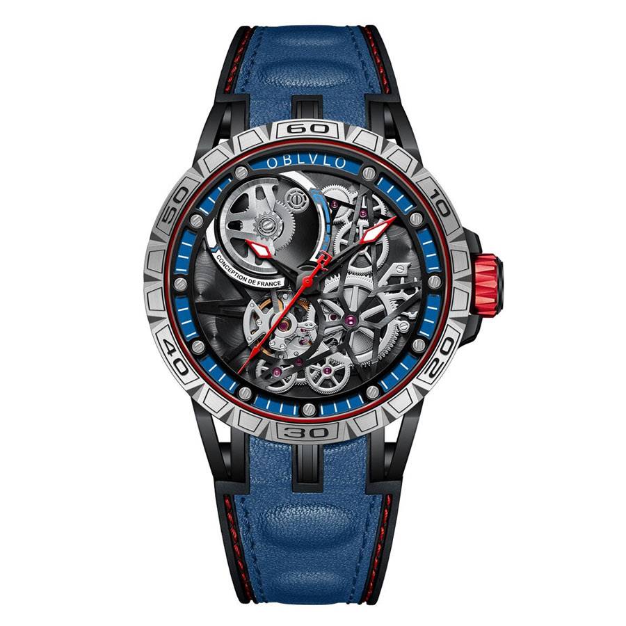 OBLVLO Designer Sport Watch for Men Skeleton Dial | Jewelry Addicts