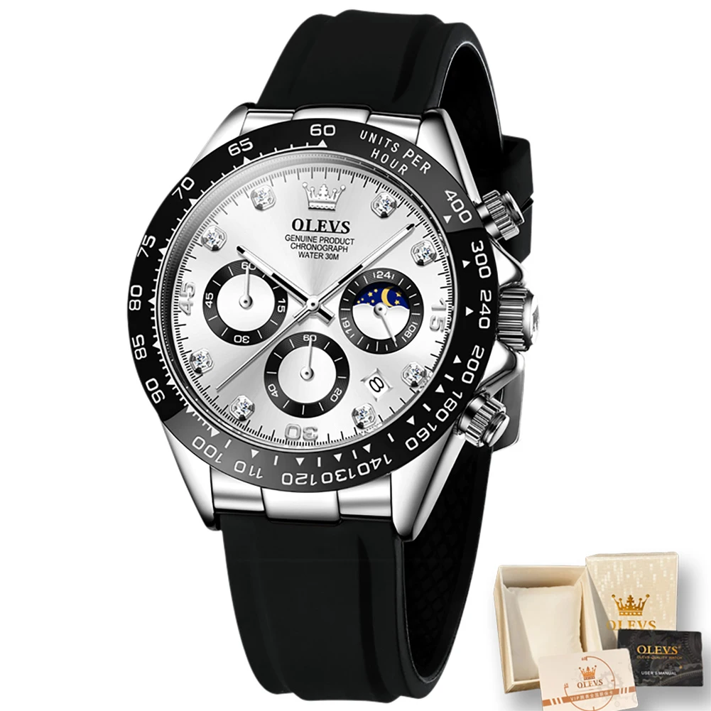 Olevs 2875 Functional Sports Chronograph Quartz Watch | Jewelry Addicts