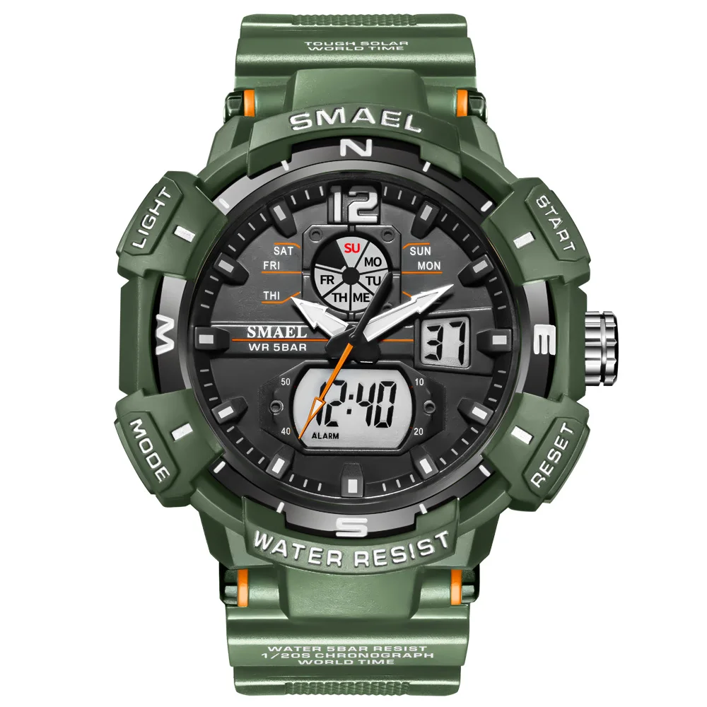 Mens Military Watch Dual Display Waterproof Sport Digital Watch ...