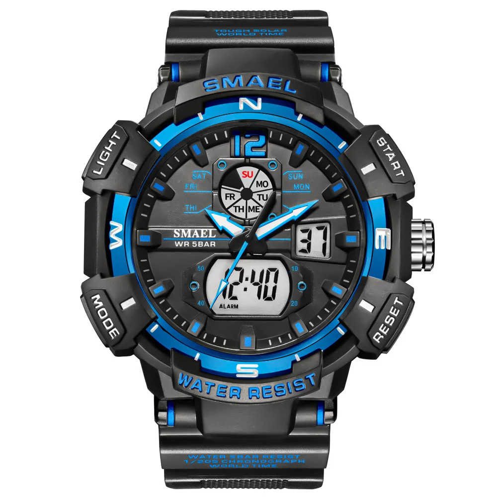 Mens Military Watch Dual Display Waterproof Sport Digital Watch ...