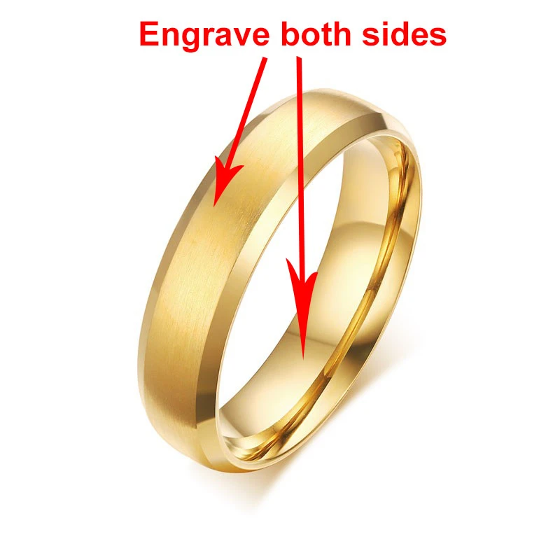 Personalized Stainless Steel Beveled Edge Ring | Jewelry Addicts