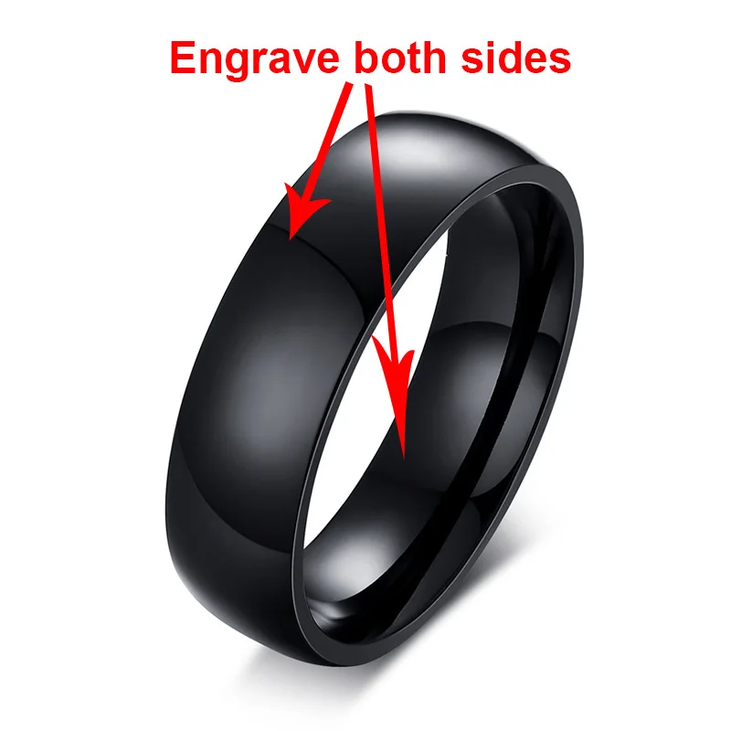 Personalized Stainless Steel Beveled Edge Ring | Jewelry Addicts
