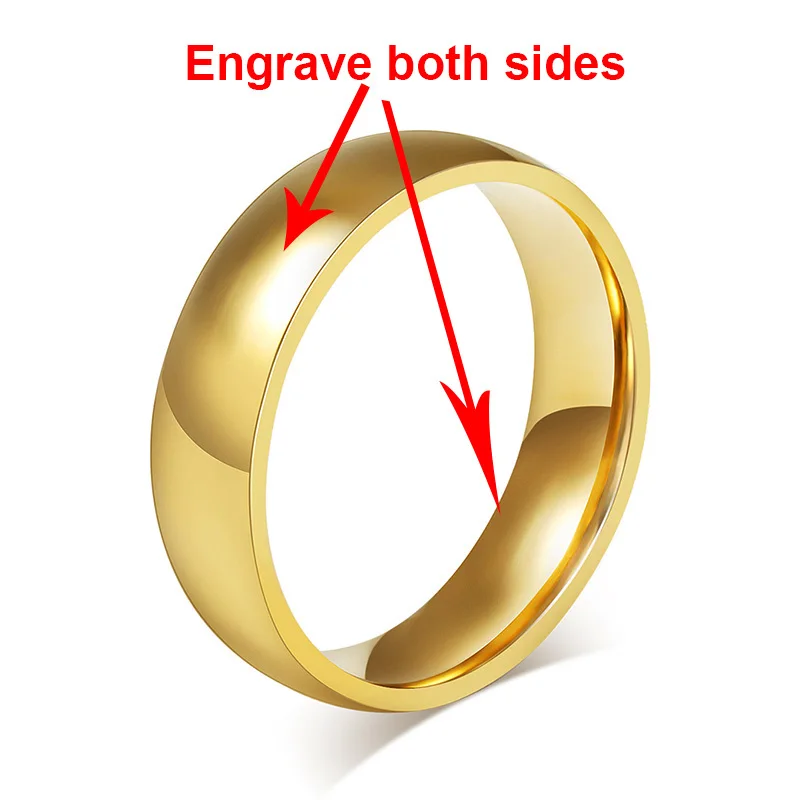 Personalized Stainless Steel Beveled Edge Ring | Jewelry Addicts