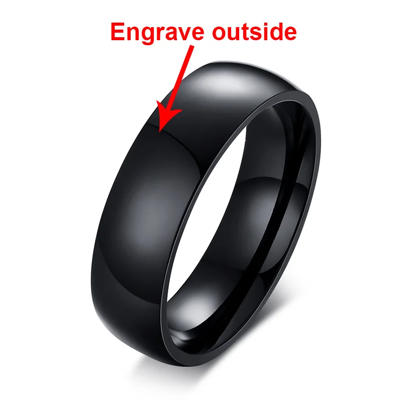 Personalized Stainless Steel Beveled Edge Ring | Jewelry Addicts