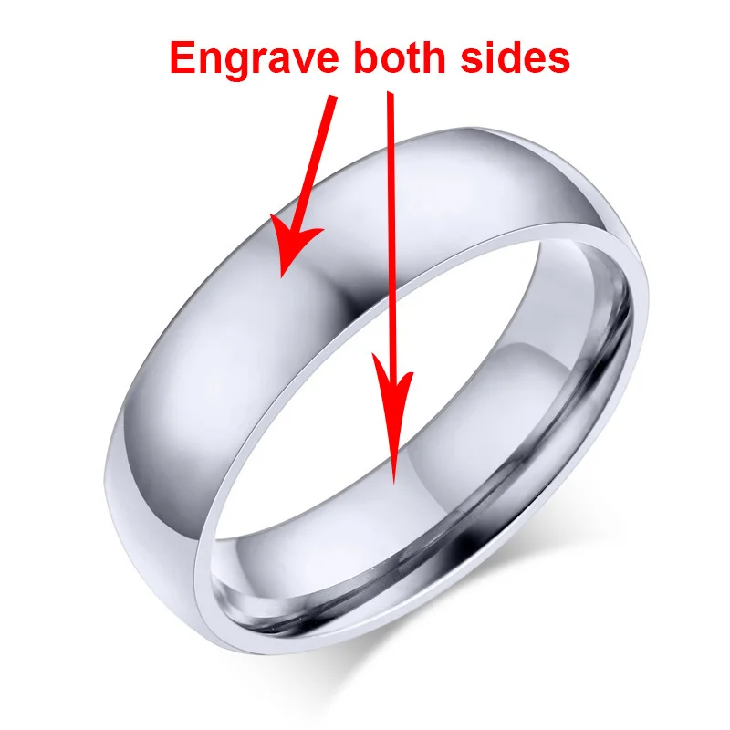 Personalized Stainless Steel Beveled Edge Ring | Jewelry Addicts