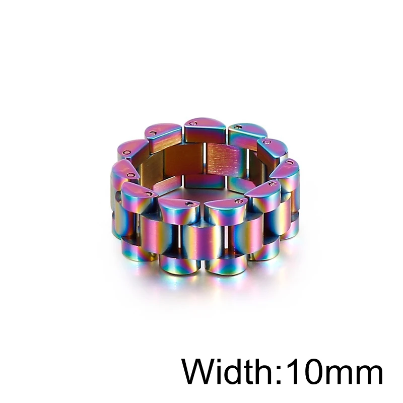 8mm Stainless Steel Watch Chain Rings | Jewelry Addicts