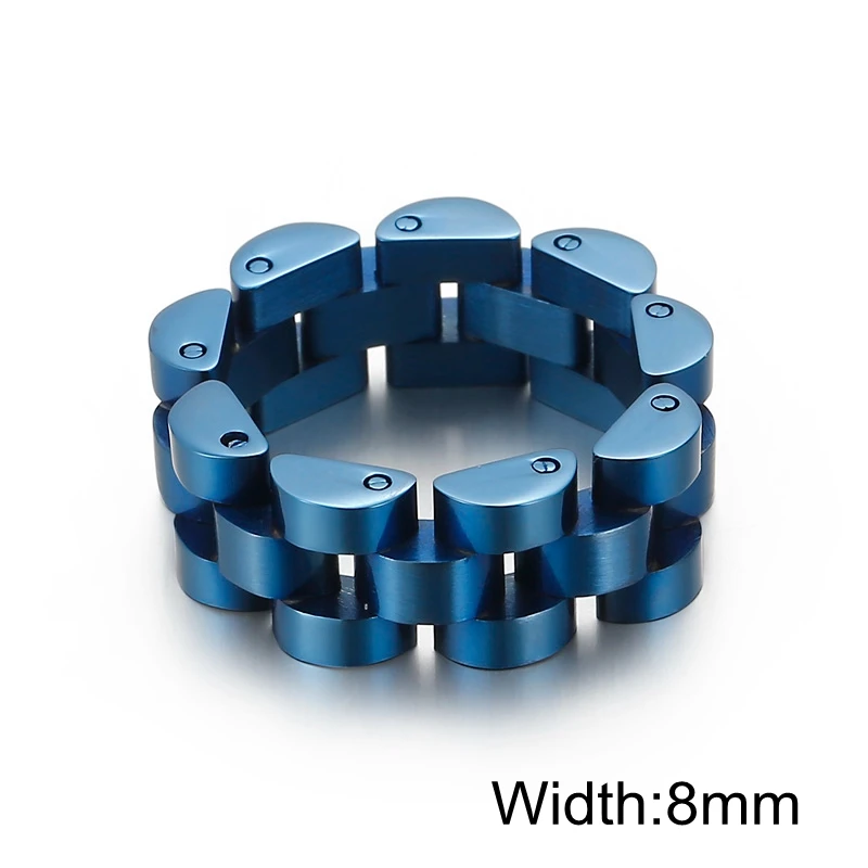 8mm Stainless Steel Watch Chain Rings | Jewelry Addicts