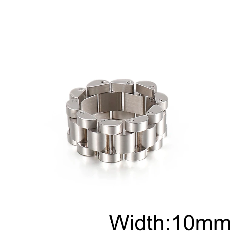 8mm Stainless Steel Watch Chain Rings | Jewelry Addicts
